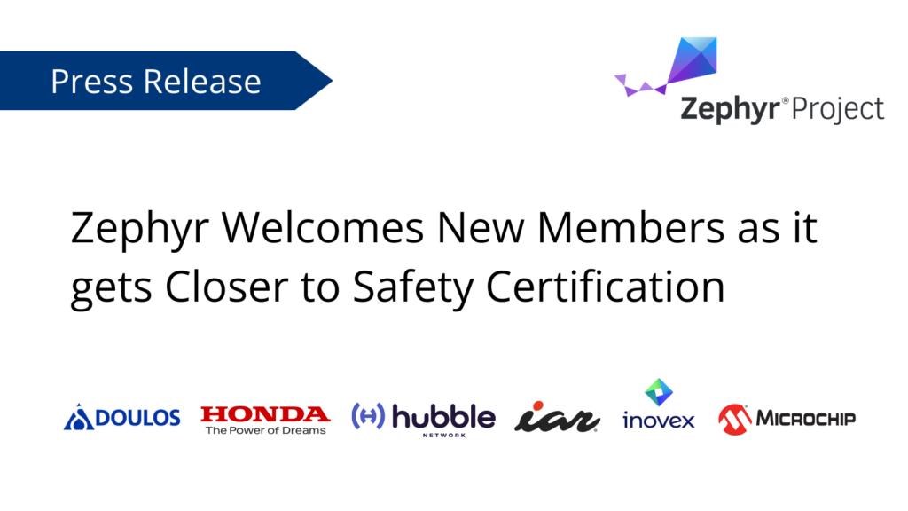 Doulos, Honda, Hubble Network, IAR, inovex and Microchip Technology join the Zephyr Project as ...